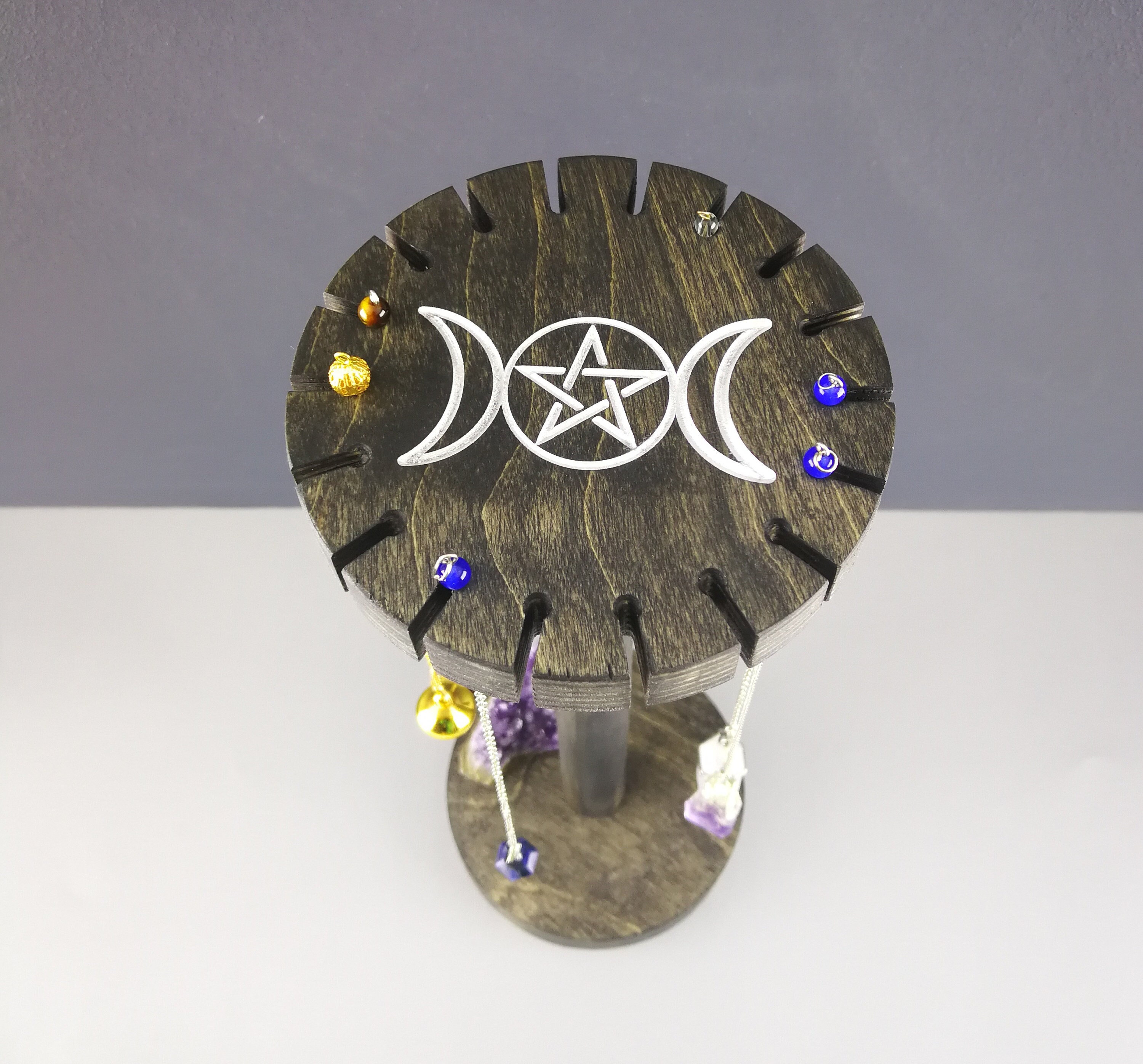 Pendulum Stand With Pentacle Triple Moon Engrave Pendulum - Etsy