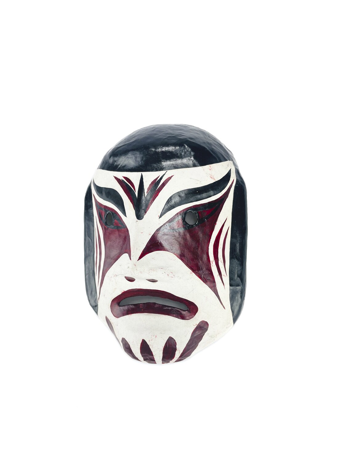 Vintage Japanese Kabuki Paper Mache Mask / Folk Art Omen Mask Hariko ...