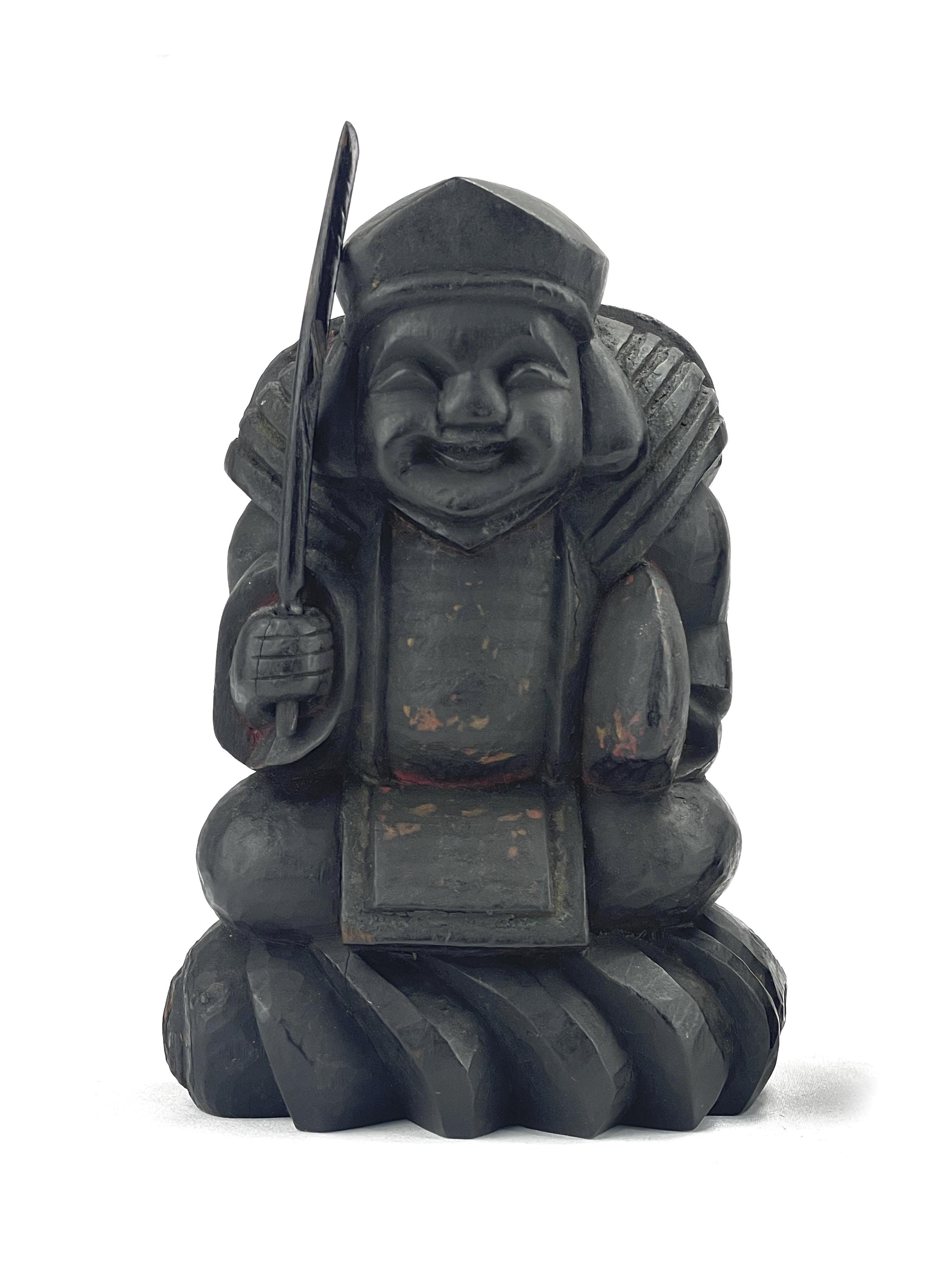Antique Meiji Daikoku & Ebisu Wood Statues: Japanese Lucky Gods - Etsy