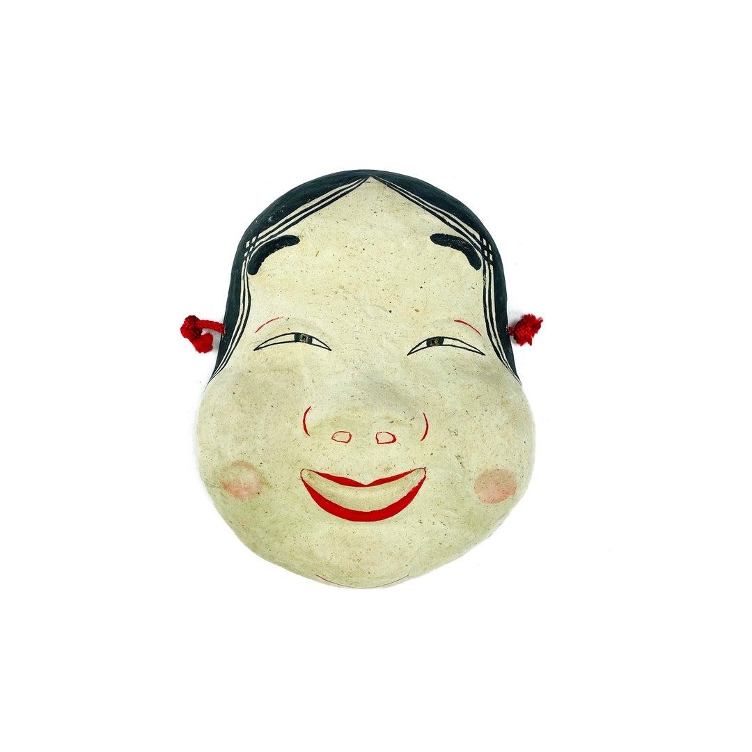 Nice Japanese Papier-mache Wall Mask / Okame Masks / Japanese Folk Toy ...