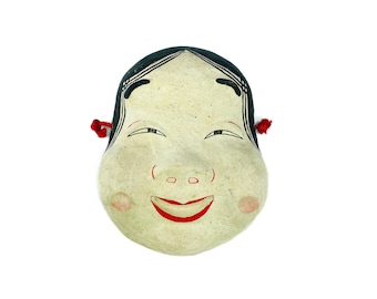 Nice Japanese Omen Papier-mache Wall Mask / Okame Masks / Japanese Folk ...
