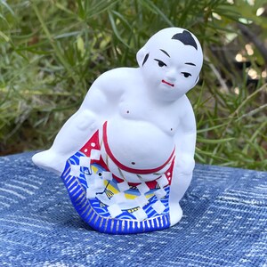Japanese Sumo Figurine / Clay Doll From Toyama / - Etsy