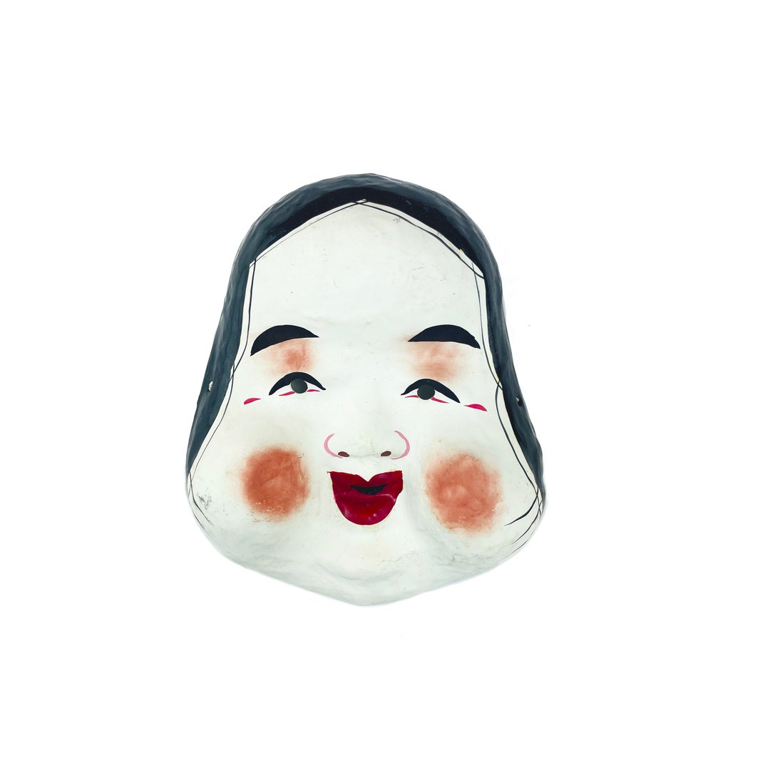 Nice Japanese Omen Papier-mache Mask / Okame Masks / Japanese - Etsy