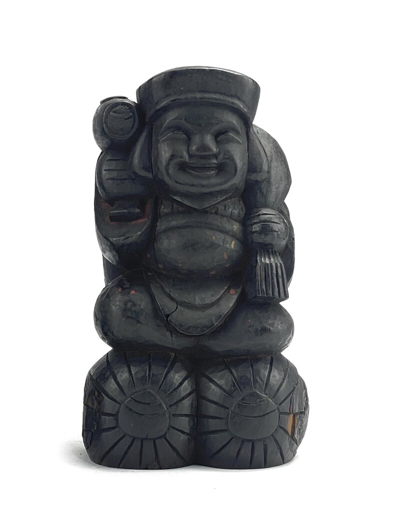 Antique Meiji Daikoku & Ebisu Wood Statues: Japanese Lucky Gods - Etsy