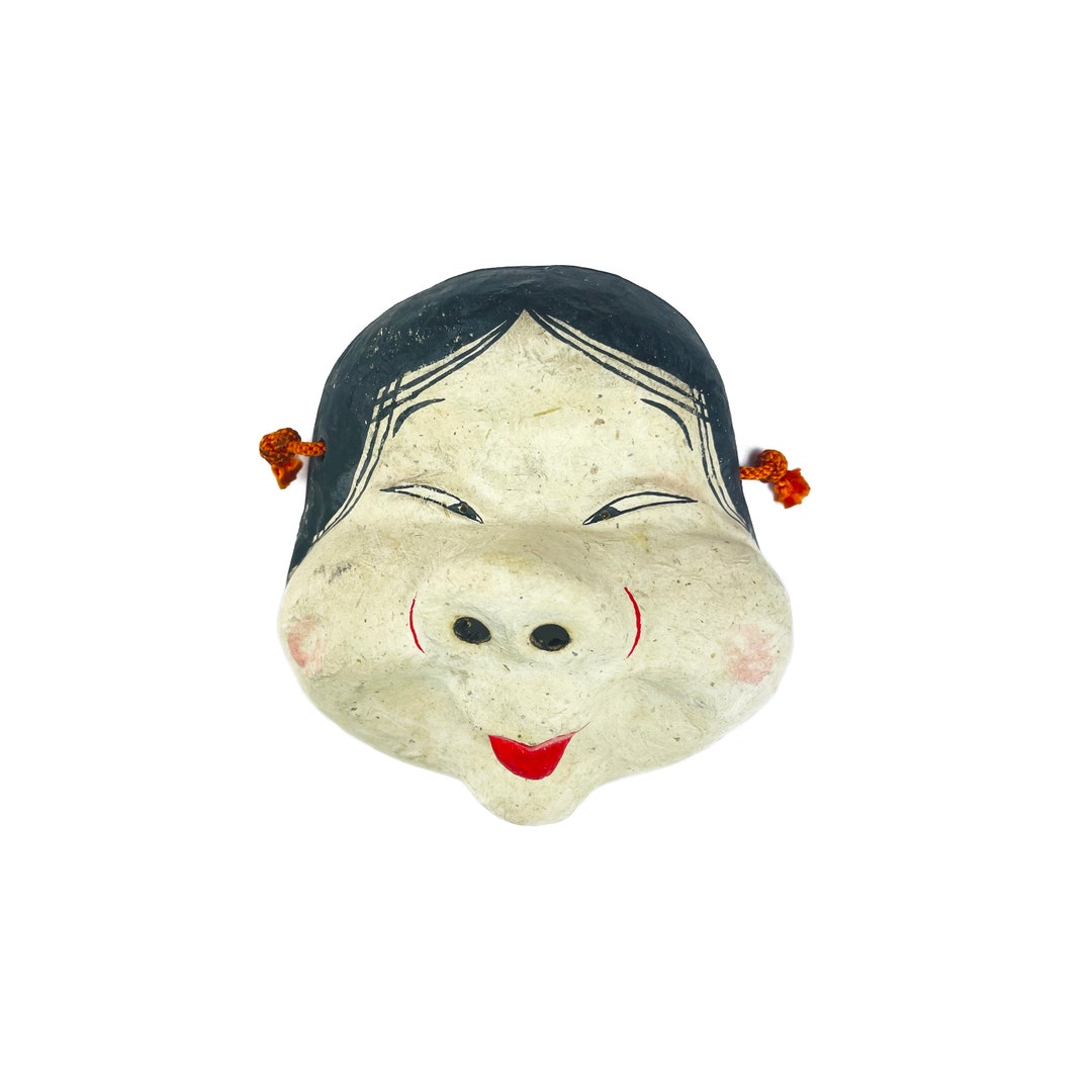 Nice Japanese Omen Papier-mache Mask / Okame Masks / Japanese Folk Toy ...
