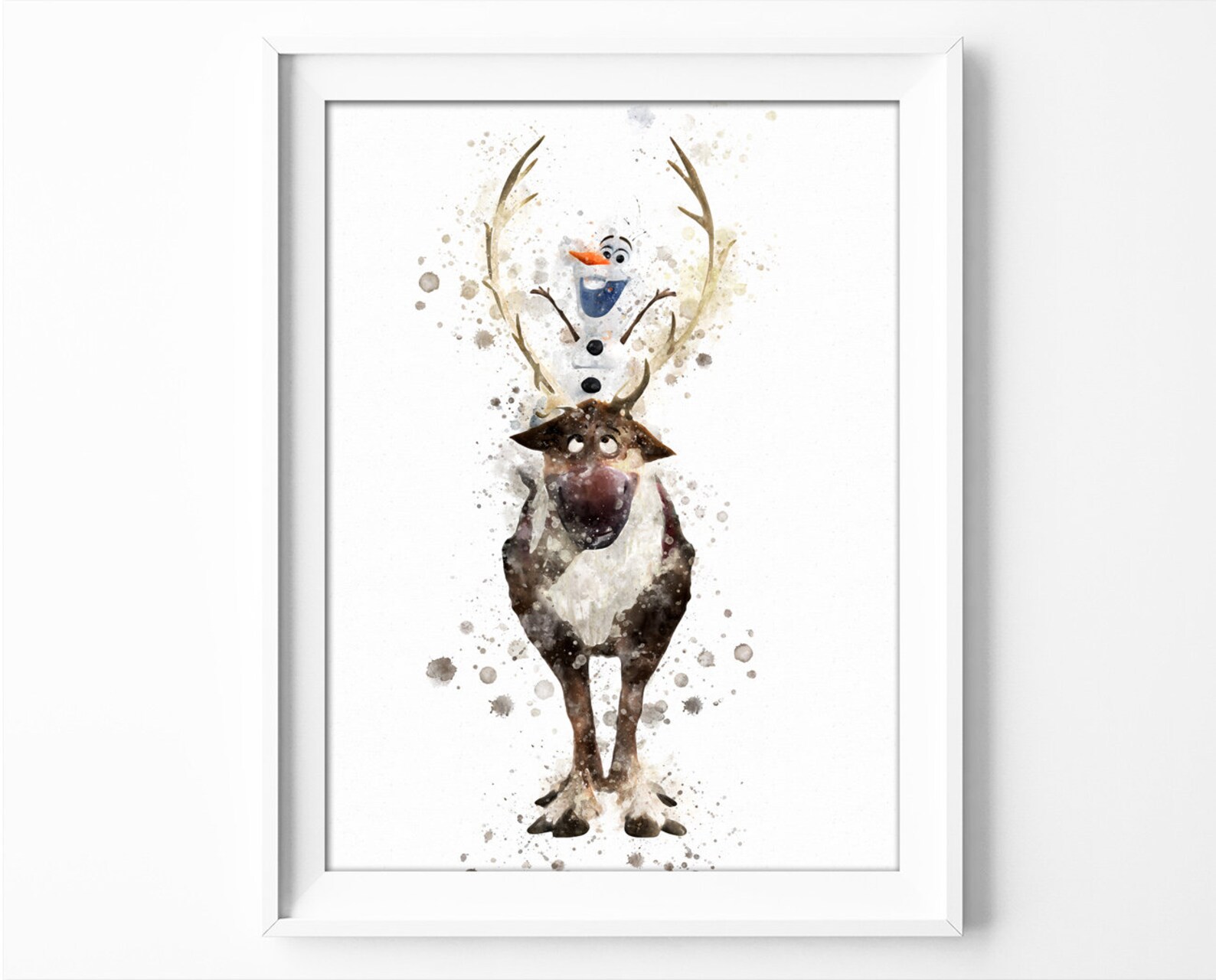 Watercolor Sven Frozen Print Party Download Printables | Etsy