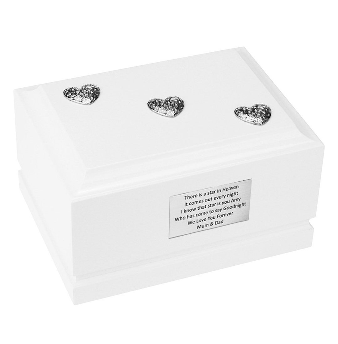 White Child Cremate Urn Memorial Infant Urn Stunning Cremation Ashes ...