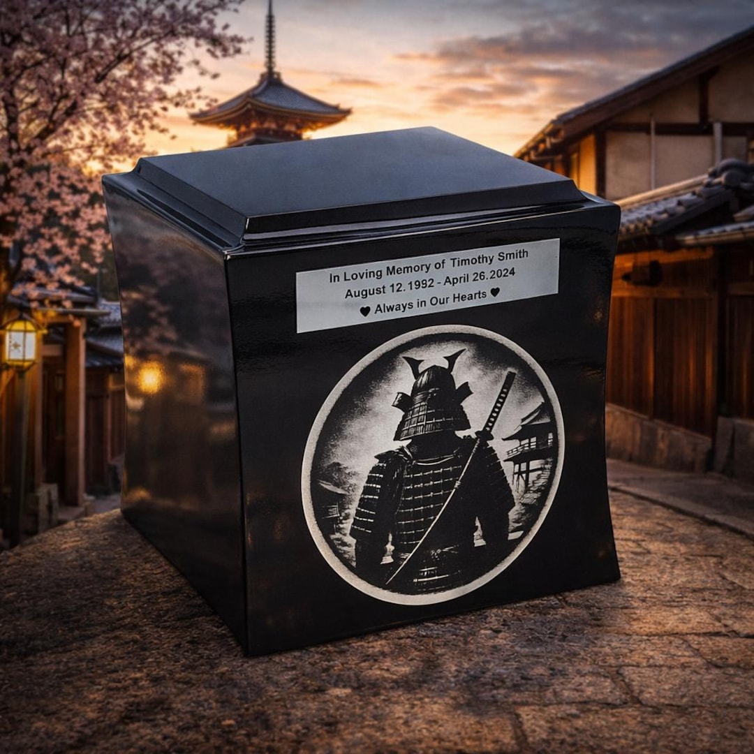 Theme Urn With a Samurai - Symbolic Cremation Urn Japanese Warrior Urn ...