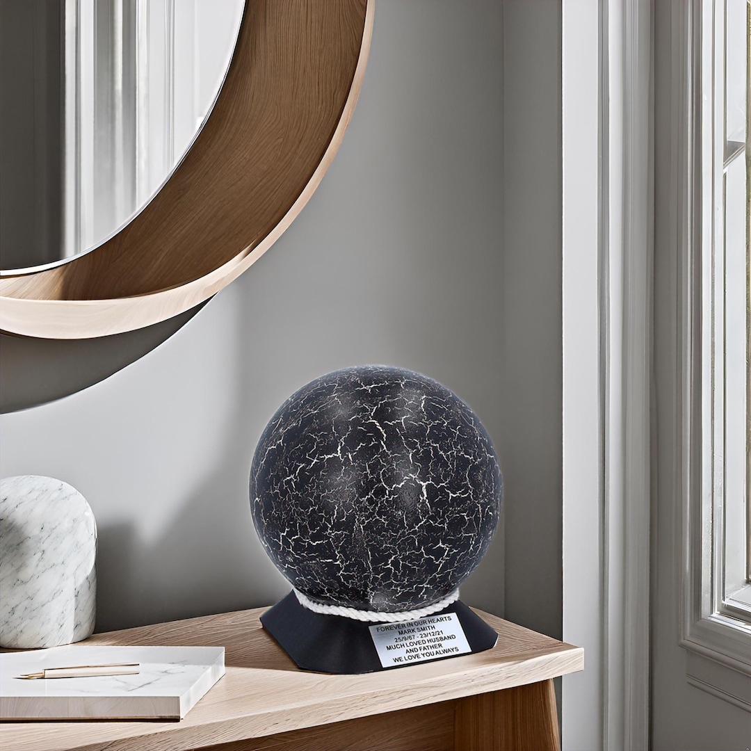 Artistic Adult Size Urn for Ashes Personalise Memorial Plaque Cremation ...