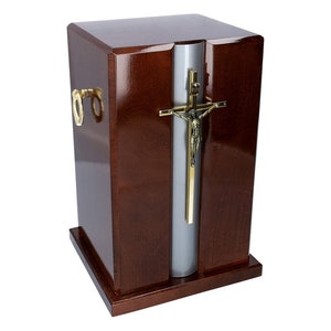Beautiful Catholic Wooden Urn With A Cross Adult Cremation Urn for ...