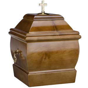 Solid Wood Urn With A Cross Urn for Catholic Funeral Wooden Casket for ...