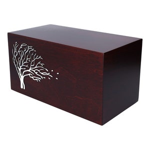 Rectangle Urn With Tree of Life Urn Ashes Box Casket Box Wooden Urn Box ...
