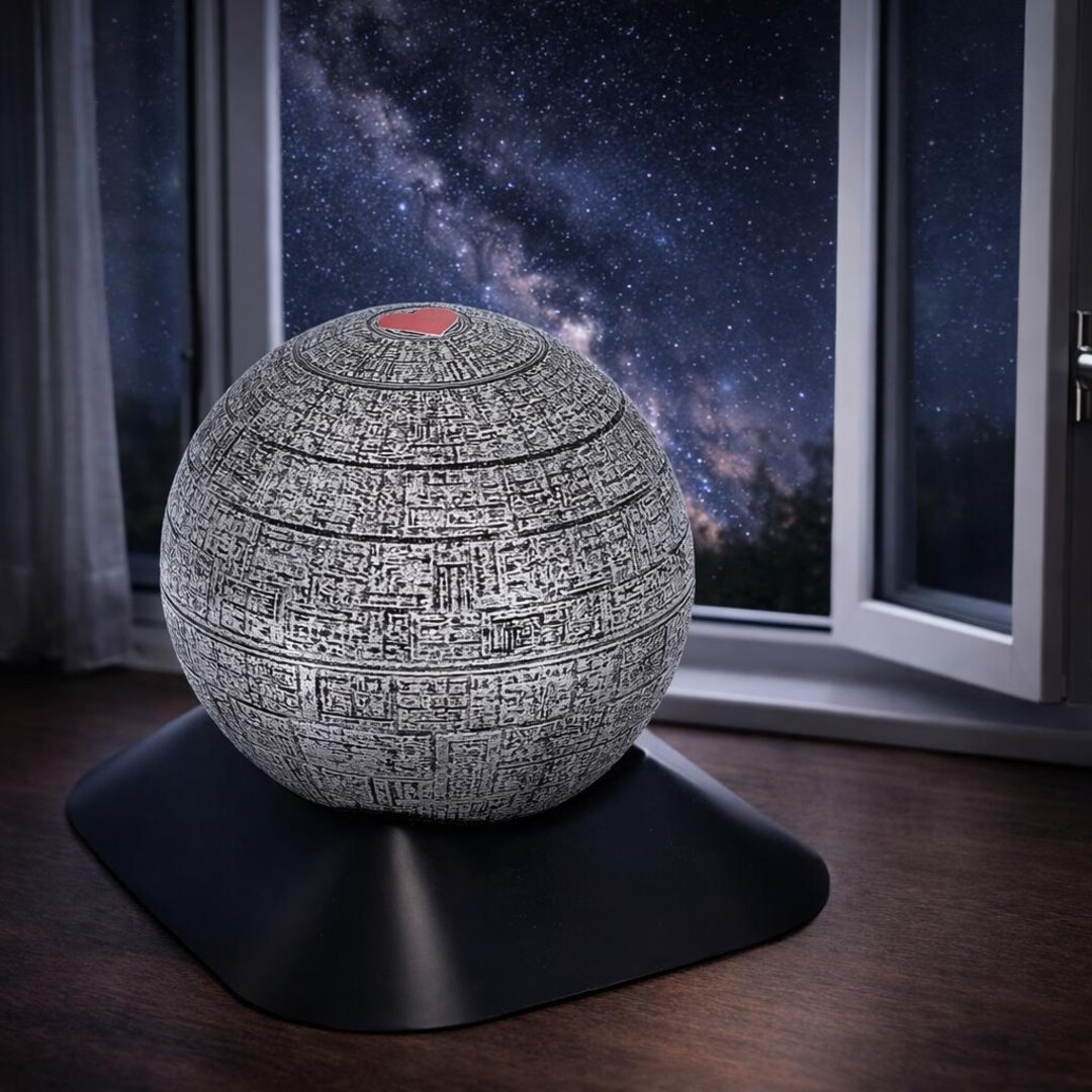 Child Urn With Red Heart Like a Death Star From Star Wars Unique Theme ...
