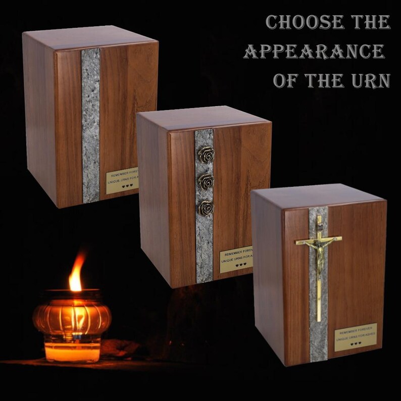 Solid Oak Wooden Urn for Ashes Catholic Urn for Human Ashes Funeral Urn ...