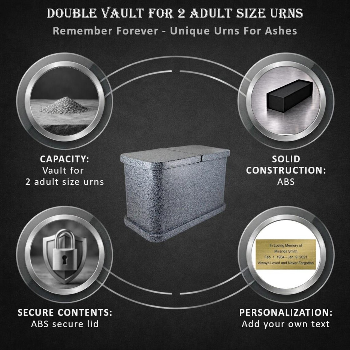 Urn Vault Burial Vault Duo Urn Cremate Vault Double Urn Vault Cremate ...