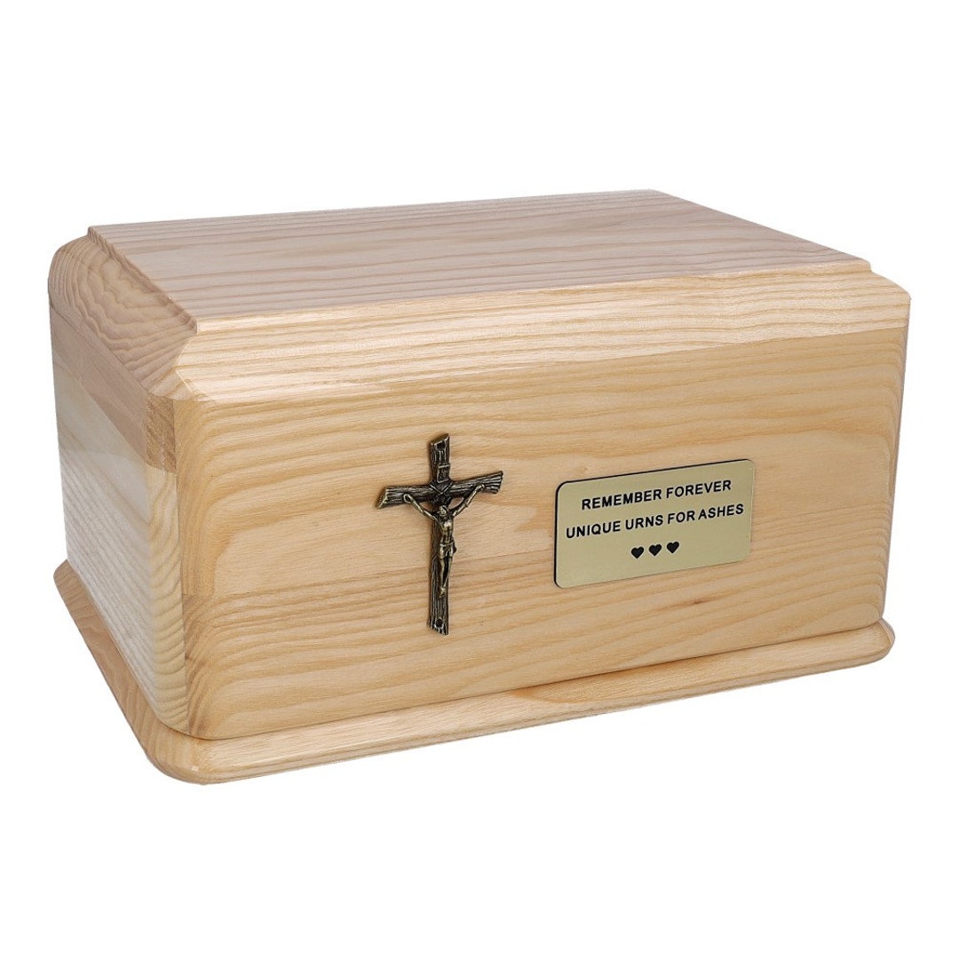 Oak Urn for Ashes Classic Wooden Urn Light Wood Urn Wooden Ashes Casket ...