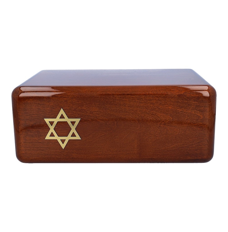Wooden Jewish Urn for Ashes Urn With Star of David Dignified Memorial ...