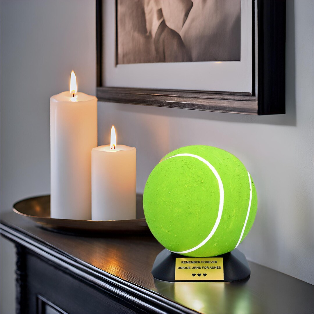 Tennis Ball Urn for Ashes Cremation Urn Like a Tennis Ball Sport Urn ...