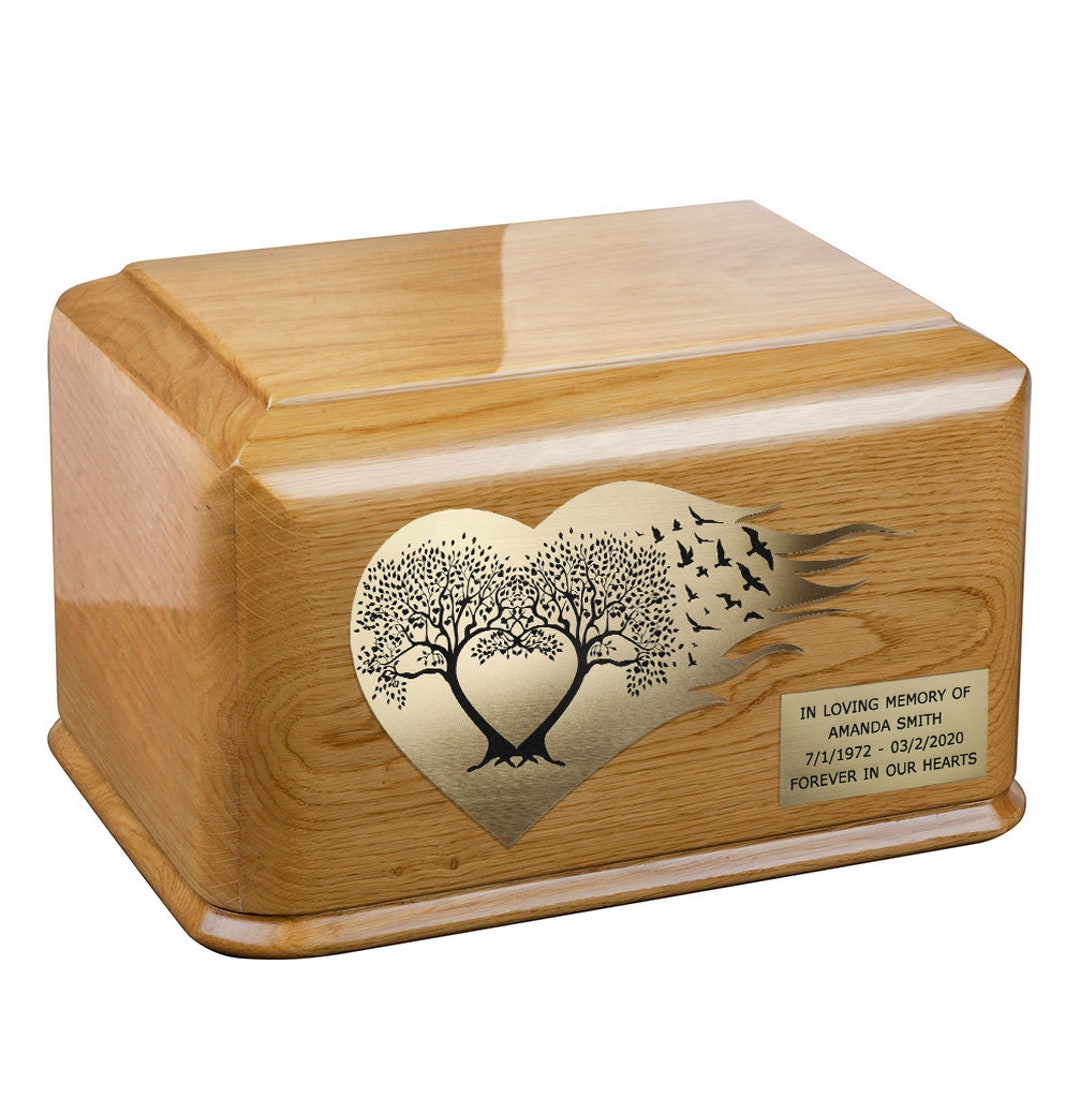 Wooden Casket Tree of Life Wood Urn for Human Ashes - Etsy