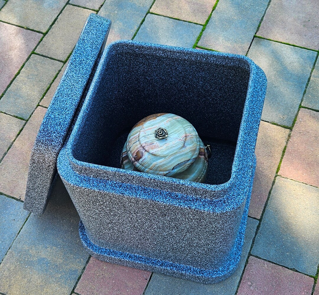 Cemetery Stone Urn Vault Grave Cremation Urn for Ground Burial Human ...