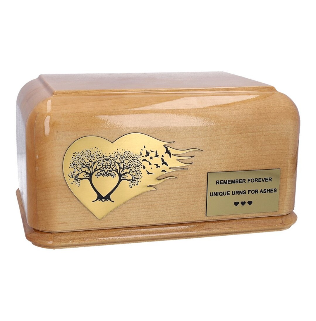 Wooden Casket Tree of Life Wood Urn for Human Ashes Personalise Wooden ...