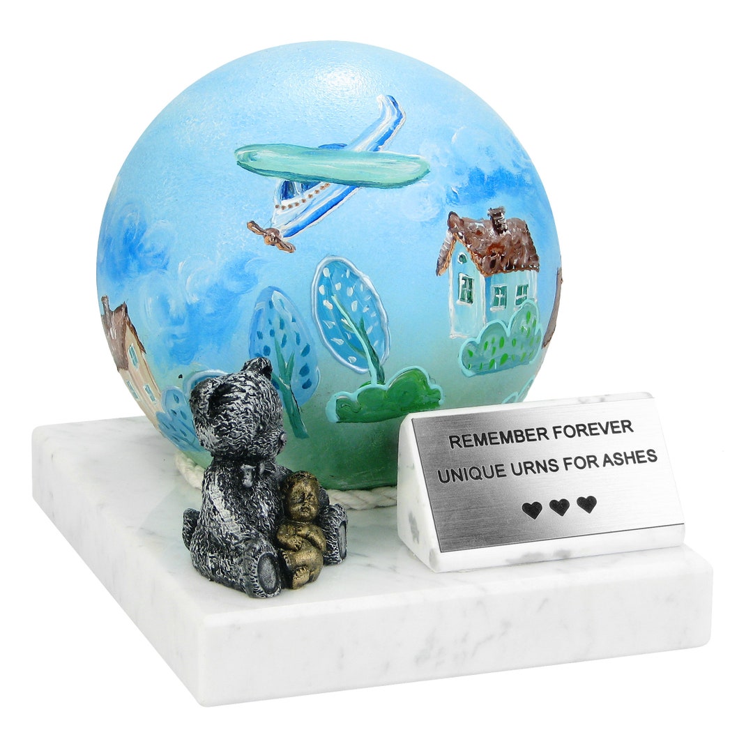 Blue Cremation Urn for Baby Boy Urn Unique Child Urn Infant Urn for ...