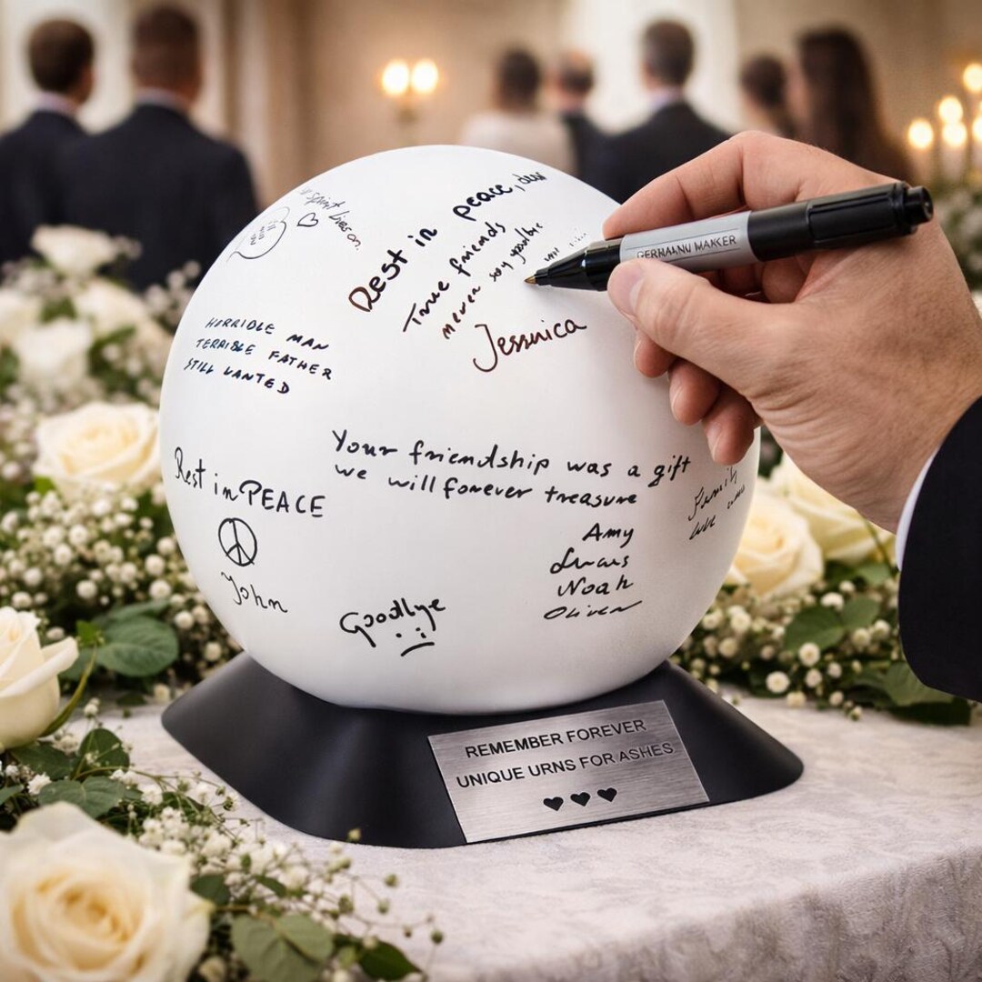 Urn With Signatures New Funeral Tradition Leave Signature on the Urn ...