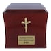 Catholic Mahogany Cremation Urn With Cross Wooden Funeral Urn for Human ...