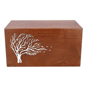 Rectangle Urn With Tree of Life Urn Ashes Box Casket Box Wooden Urn Box ...