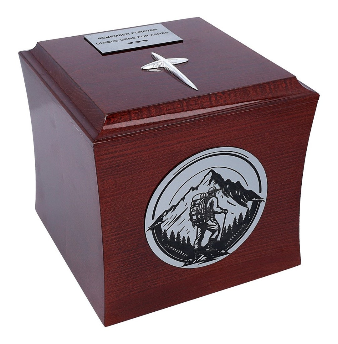Mountain Urn for Ashes Cremation Urn With Mountains Artistic Wooden ...