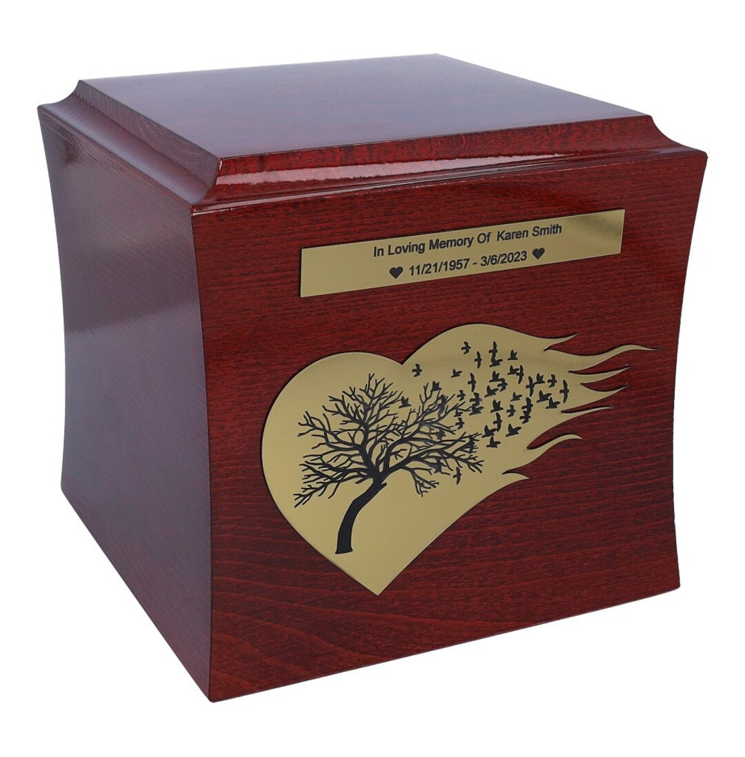 Tree of Life Urn for Human Ashes Symbolic Cremation Urn Wooden Box for ...