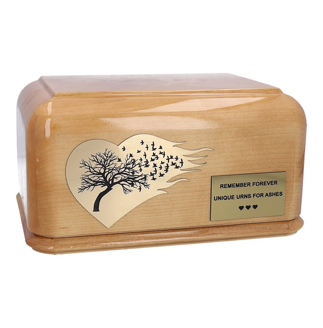 Wooden Casket Tree of Life Wood Urn for Human Ashes Personalise Wooden ...