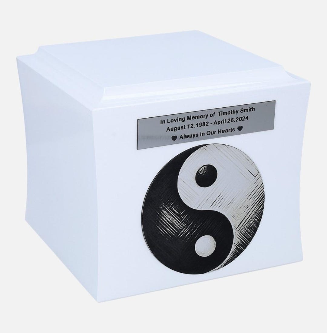 Thematic Urn With Yin-yang Symbol Harmony of Memory and Peace Theme ...