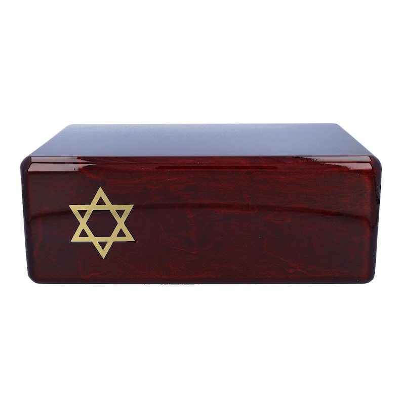 Wooden Jewish Urn for Ashes Urn With Star of David Dignified Memorial ...
