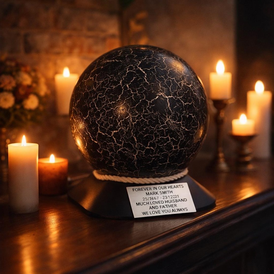 Artistic Adult Size Urn for Ashes Personalise Memorial Plaque Cremation ...
