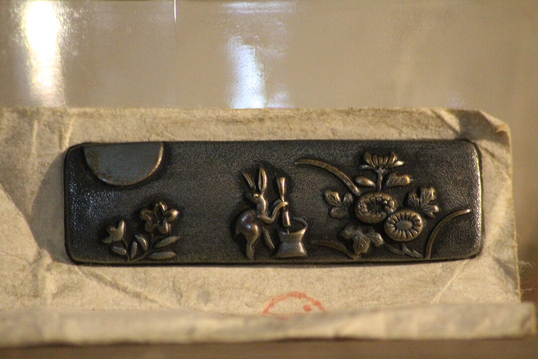 Silver Menuki Otsukimi Rabbit Chrysanthemum Moon Viewing - Etsy