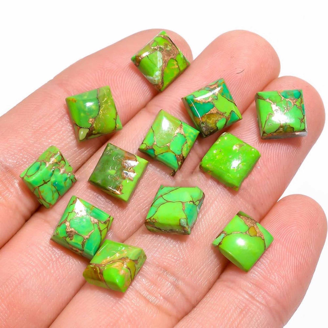 Green Copper Mohave Turquoise 5 Pieces, Natural Mojave Turquoise ...
