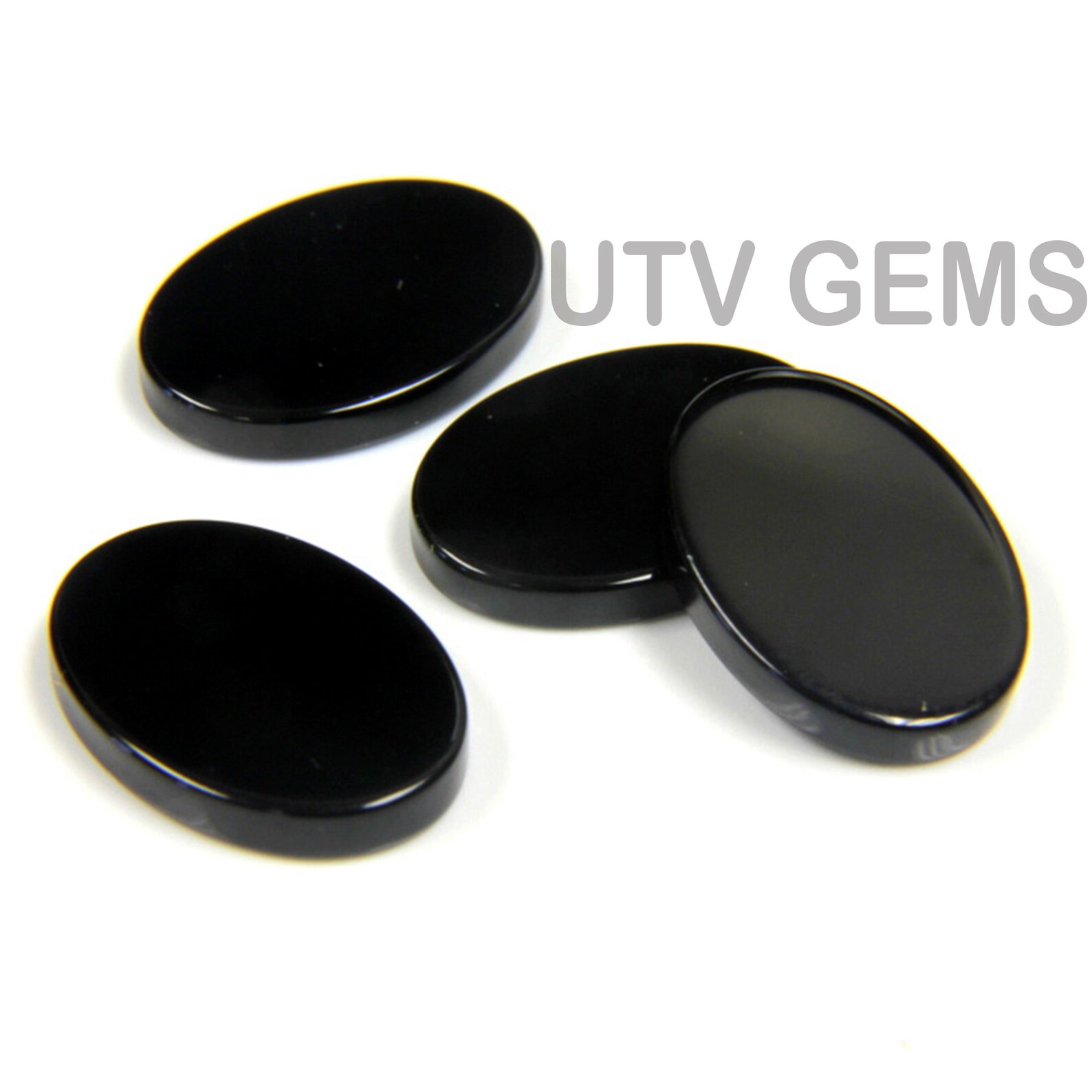 AAA Quality Natural Oval Black Onyx Both Side Flat Coin Disc | Etsy