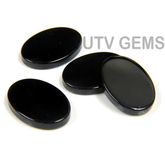 AAA Quality Natural Oval Black Onyx Both Side Flat Coin Disc | Etsy