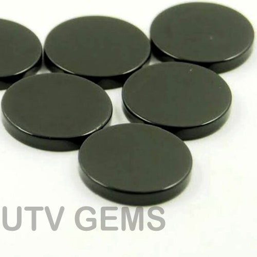 Natural Black Onyx Round Coin Discs Flat Top Loose Gemstone - Etsy