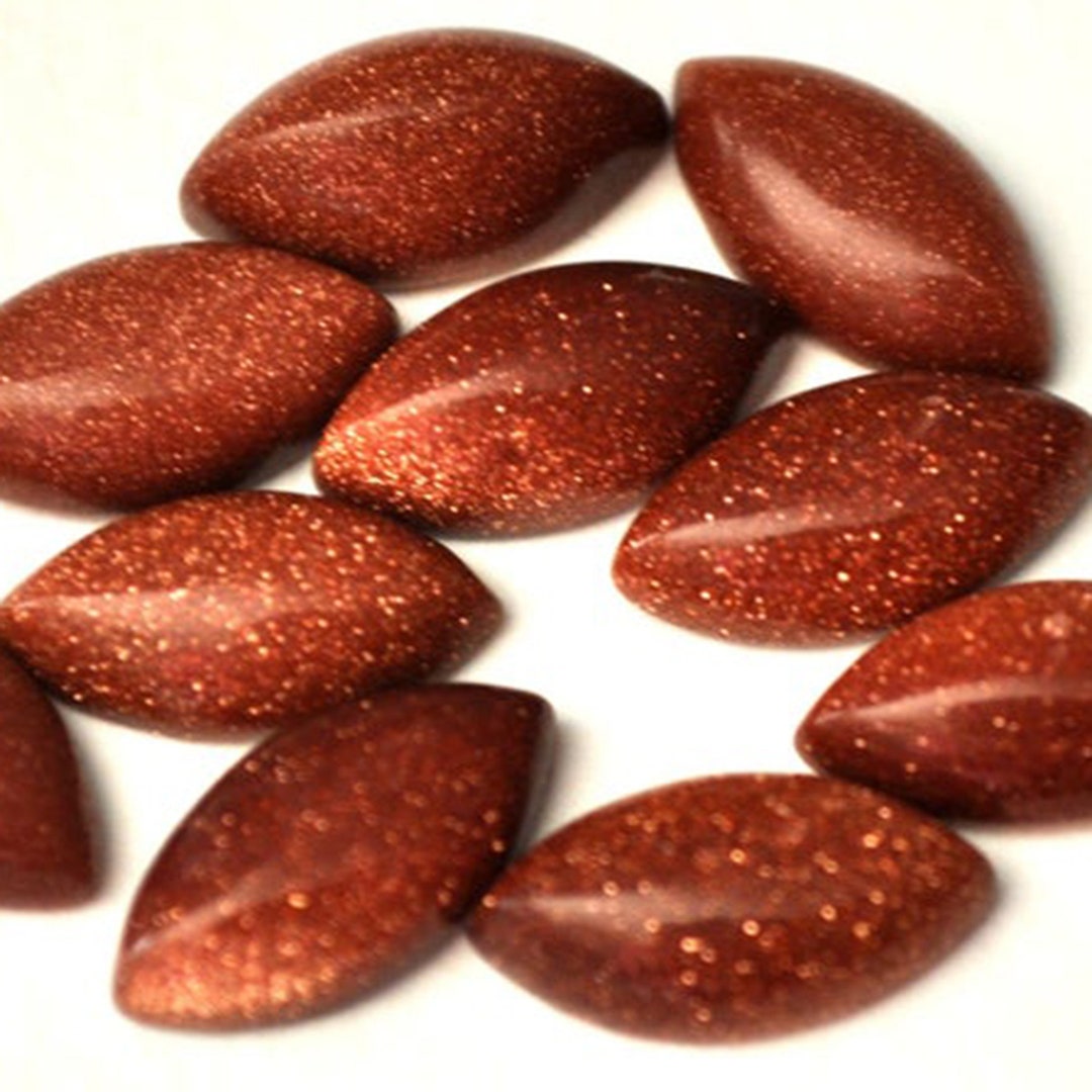 Marquise Shape Golden Sunstones Cabochon Flat Back Gemstones Sizes 4x8 ...