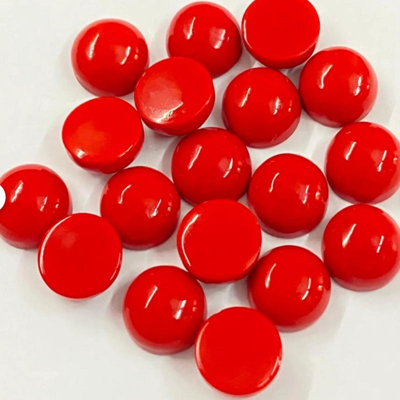 Red Flat Back Beads - Etsy