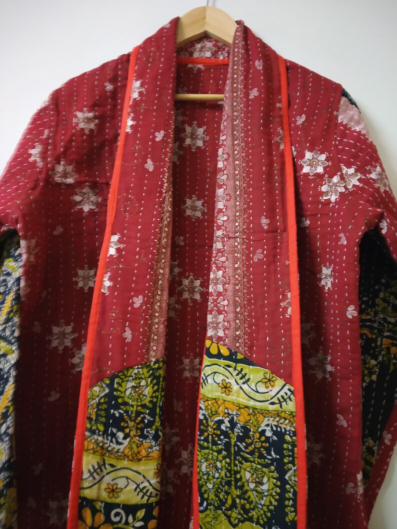 Kantha Winter Jacket, Cotton Kantha Coat, Reversible Antique Jacket ...