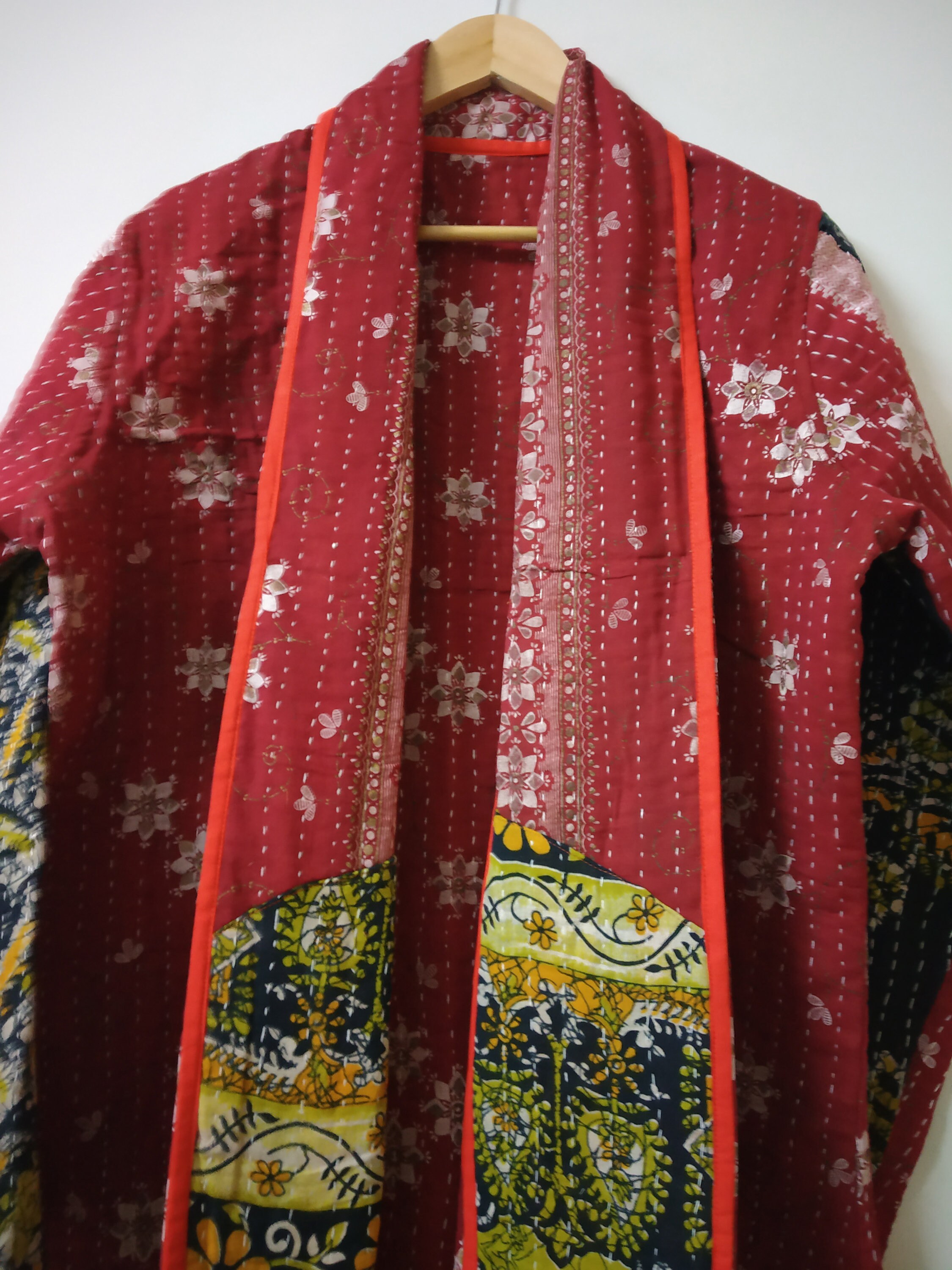 Kantha Winter Jacket, Cotton Kantha Coat, Reversible Antique Jacket ...
