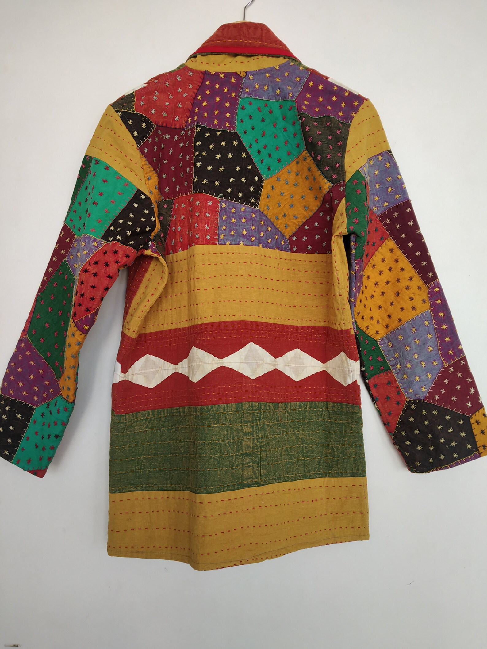 Handmade Kantha Jacket, Hand Embroidered Coat, Cut Work Jacket, Hand ...