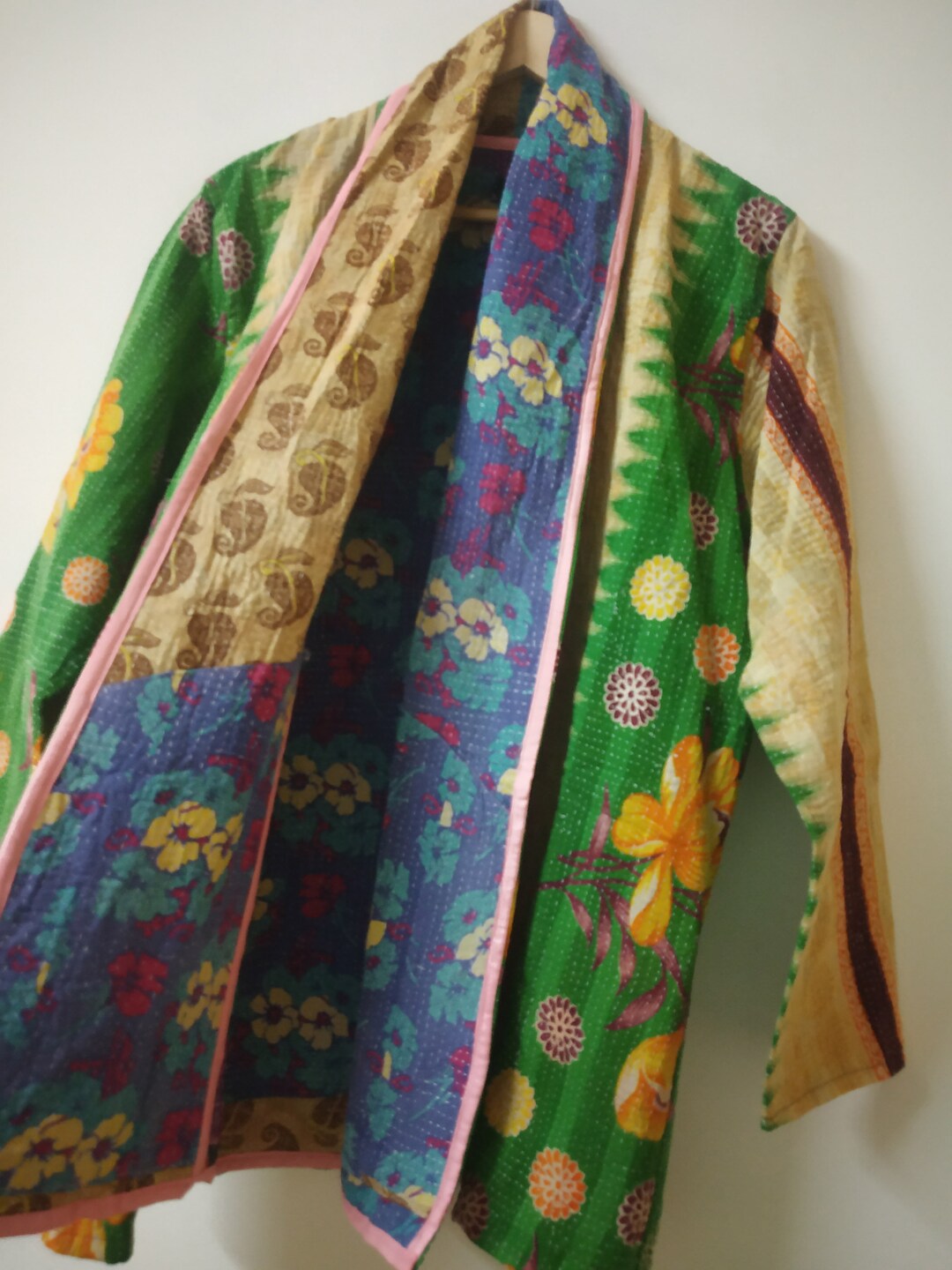 Indian Bohemian Kantha Jacket, Boho Hippie Vintage Kantha Jacket ...