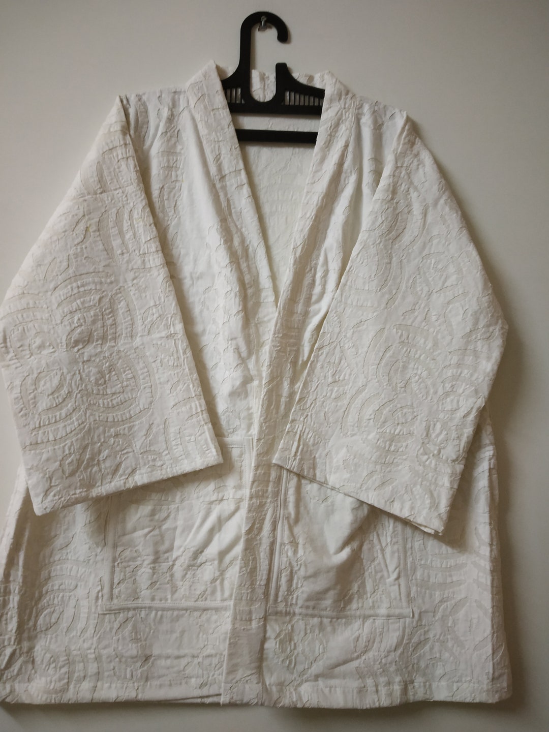 Handmade Cutwork Women Short Winter Kimono Jacket, Cotton Cutwork ...