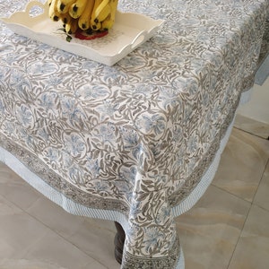 Indian Block Print Tablecloth, Floral Cotton Table Cover, Cotton Table ...