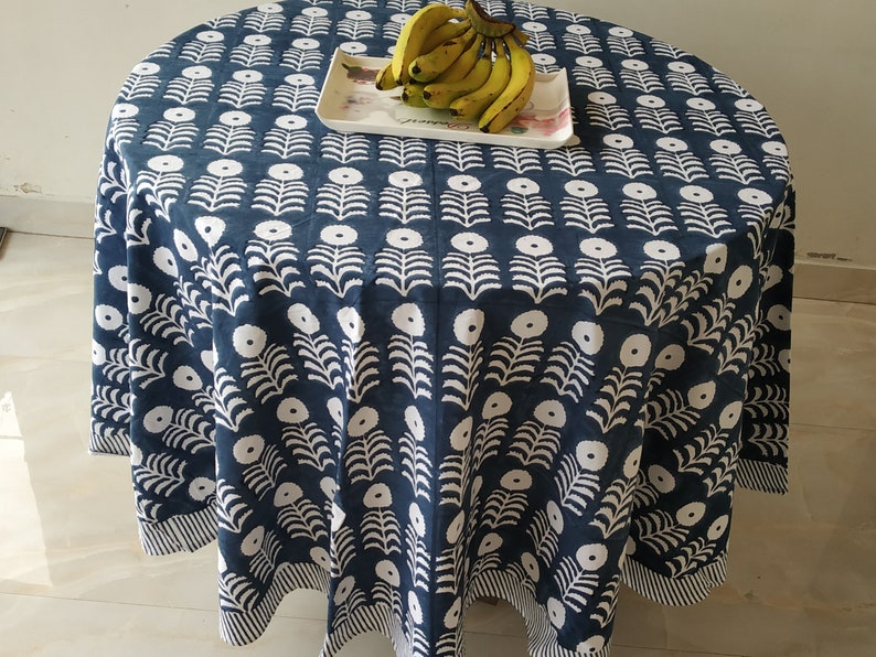 Marigold Round Print Tablecloth Indian Block Print Round - Etsy