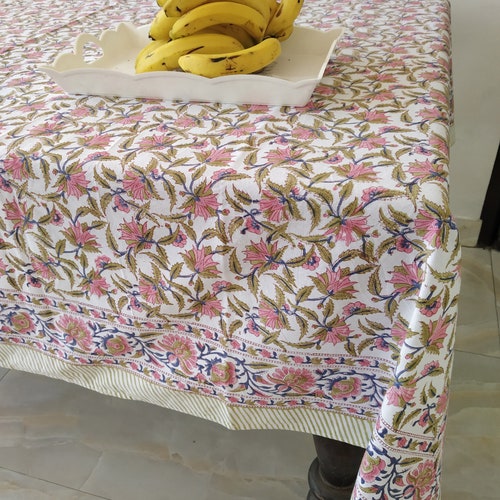 Indian Block Print Tablecloth 6 Seater Table Cover Table - Etsy